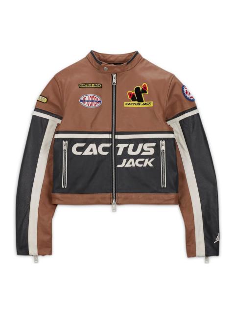 Jordan (WMNS) Air Jordan x Travis Scott Leather Moto Jacket 'Archaeo ...