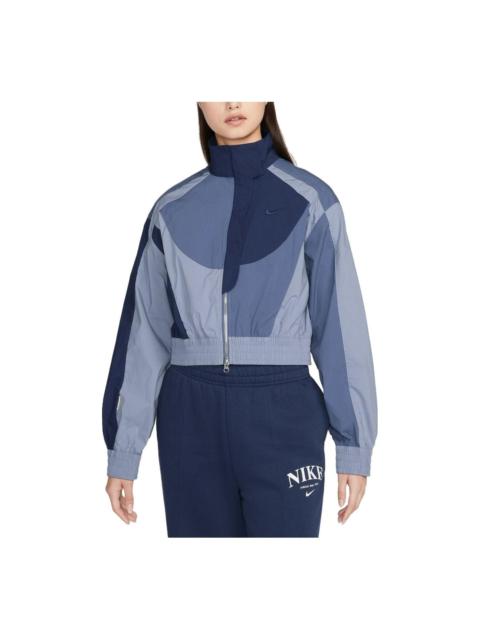 Nike (WMNS) Nike Sportswear Collection Short Patchwork Jacket 'Blue ...