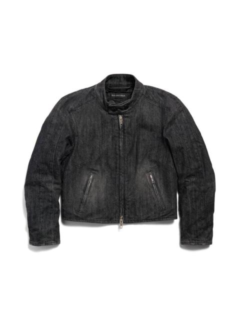 BALENCIAGA Women's Shrunk Racer Jacket in Black | REVERSIBLE