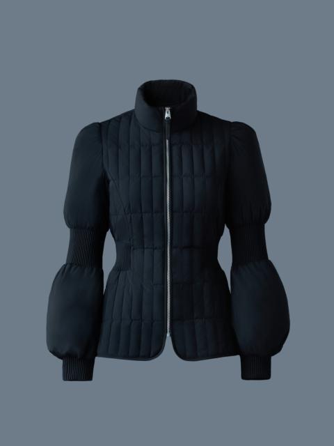 MACKAGE FELICIA Light down vertical quilted jacket smocked at waist ...