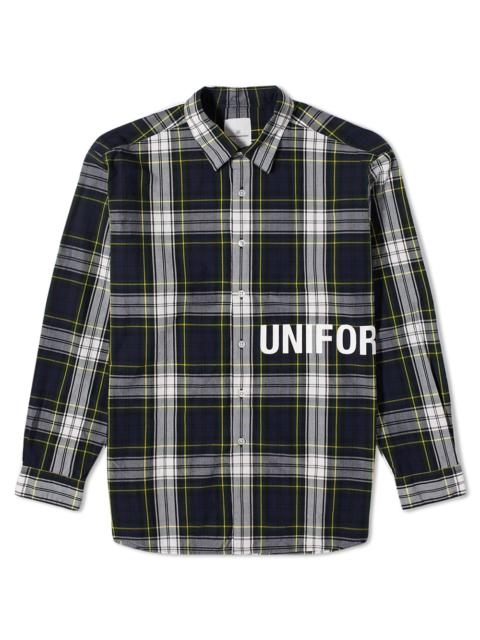 Uniform Experiment Uniform Experiment Logo Regular Check Shirt | REVERSIBLE