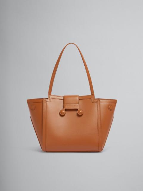Marni LIGHT BROWN LEATHER MINI RIVIERA BAG | REVERSIBLE
