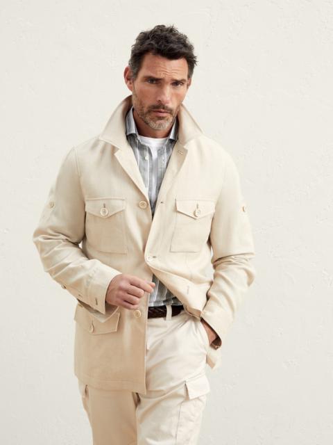 Brunello Cucinelli Linen and wool fresco safari jacket | REVERSIBLE