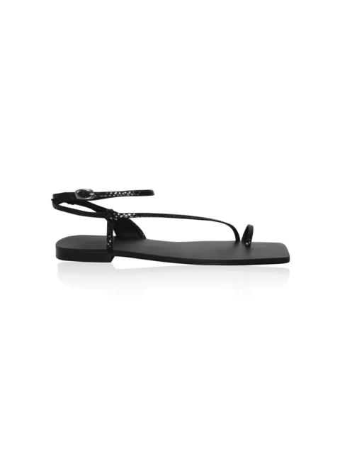 Johanna Ortiz Flamenco Echoes Leather Sandals black | REVERSIBLE