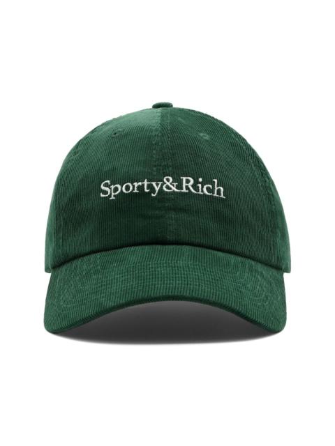Sporty & Rich Serif Logo corduroy cap | REVERSIBLE