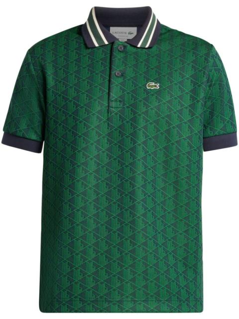 LACOSTE geometric pattern logo-appliquÃ© polo shirt | REVERSIBLE