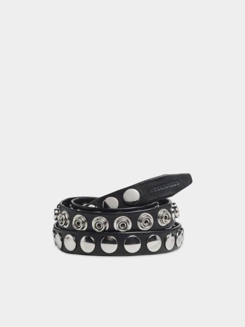 DSQUARED2 ALLOVER STUDS SNAP BUTTON BELT | REVERSIBLE