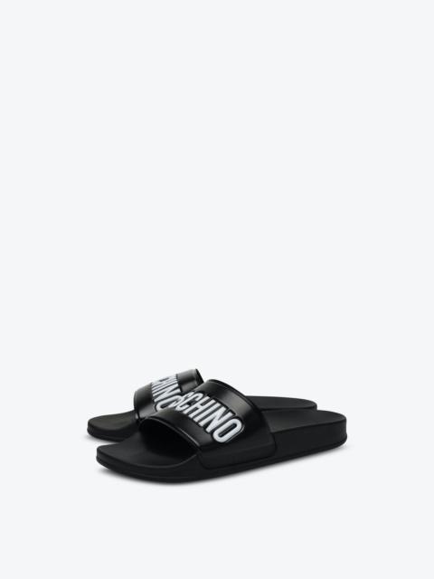 Moschino RUBBER POOL SLIDES WITH LOGO | REVERSIBLE