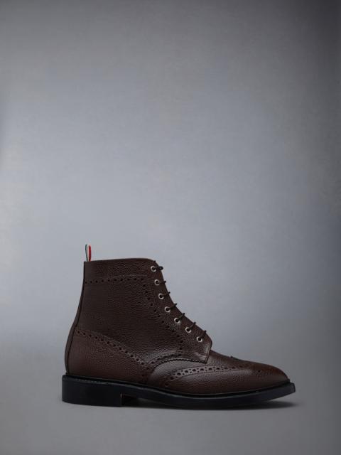 Thom Browne CLASSIC WINGTIP BOOT W/ LIGHTWEIGHT RUBBER SOLE IN BOX CALF ...