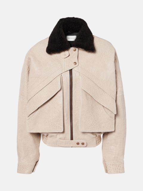 MAGDA BUTRYM Shearling-trimmed leather jacket | REVERSIBLE
