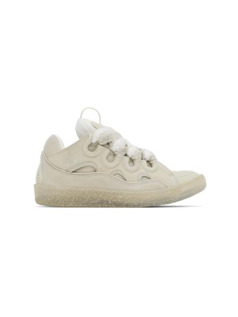 Lanvin Off-White Leather Curb Sneakers | REVERSIBLE