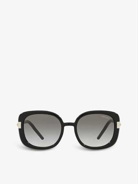 Prada PR 04WS 53 rectangular-frame acetate sunglasses | REVERSIBLE