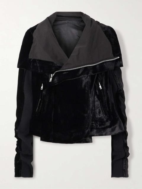 Rick Owens Wool-trimmed velvet biker jacket | REVERSIBLE
