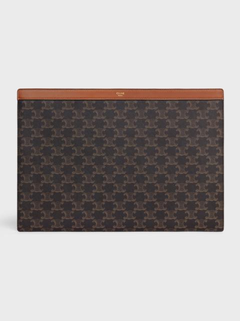 CELINE laptop sleeve 16" in Triomphe Canvas and Calfskin | REVERSIBLE