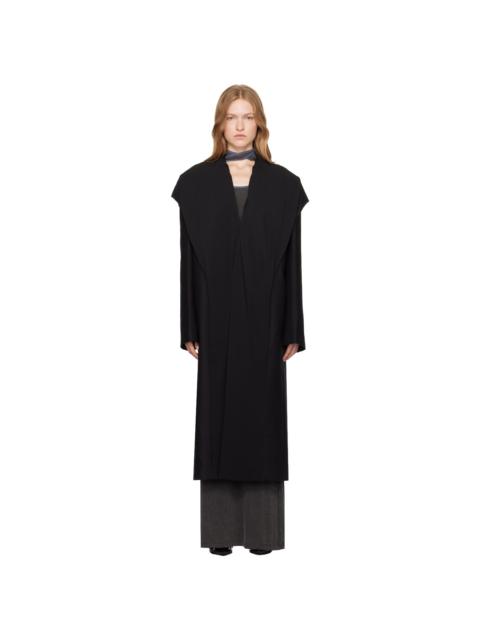 Y/Project Black Draped Hood Coat | REVERSIBLE