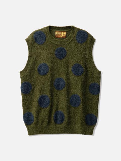 BRAIN DEAD TEDDY FUR DOT KNIT SWEATER VEST | REVERSIBLE