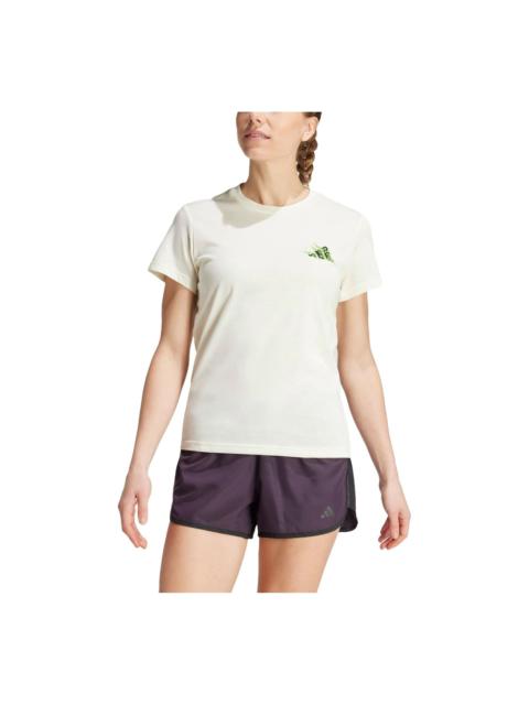 adidas (WMNS) adidas Earth Day Graphic T-shirt 'Beige' IR5375 | REVERSIBLE