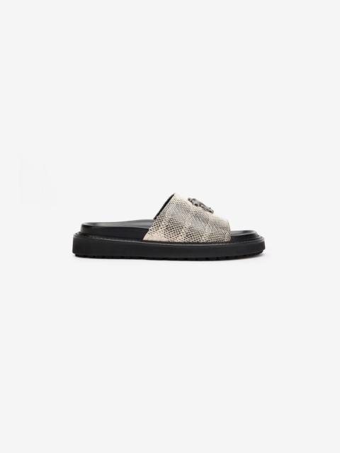 Roberto Cavalli Slides With Cobra Print And Mirror Snake Monogram ...