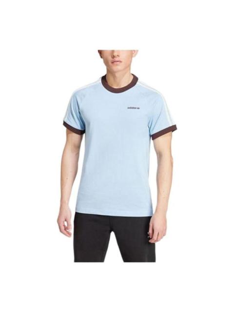 adidas adidas Originals Small Logo Stripe Crew Neck Straight Fit T ...