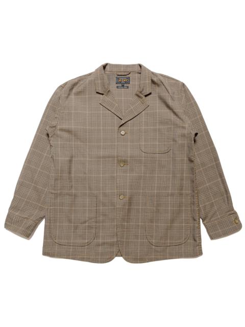 BEAMS PLUS 4B Cuffs Jacket TW Plaid Light Brown | REVERSIBLE