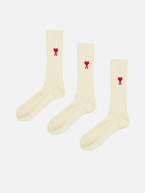 AMI Paris Three-Pack Ami De Cœur Socks | REVERSIBLE