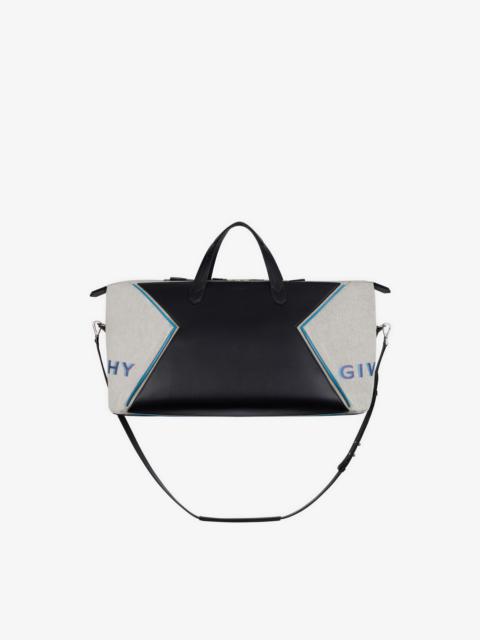 Givenchy GIVENCHY PARIS Bond weekender bag in leather and canvas ...