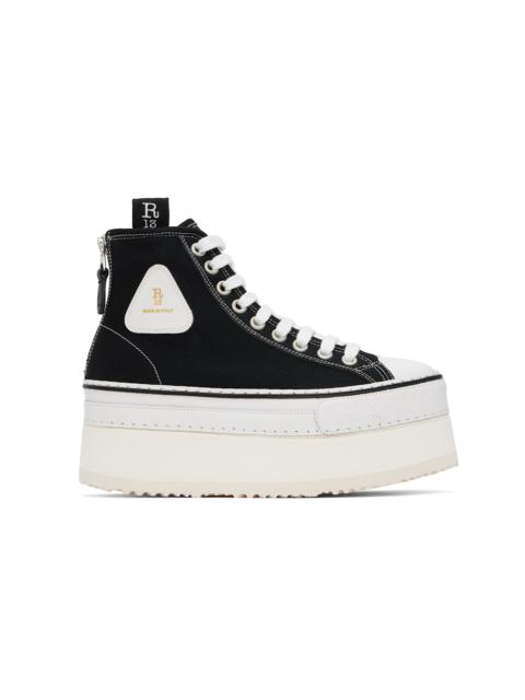 R13 Black Courtney Platform High Top Sneakers | REVERSIBLE