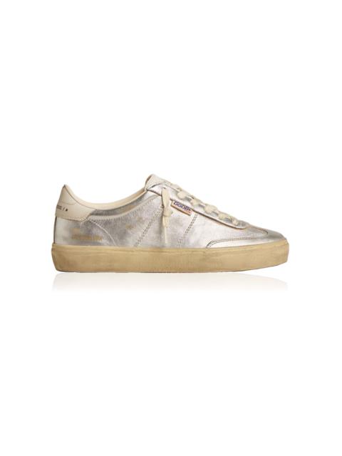 Golden Goose Soul-Star Laminated Leather Sneakers silver | REVERSIBLE