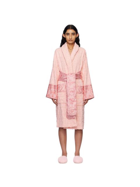 VERSACE Pink 'I Heart Baroque' Bathrobe | REVERSIBLE