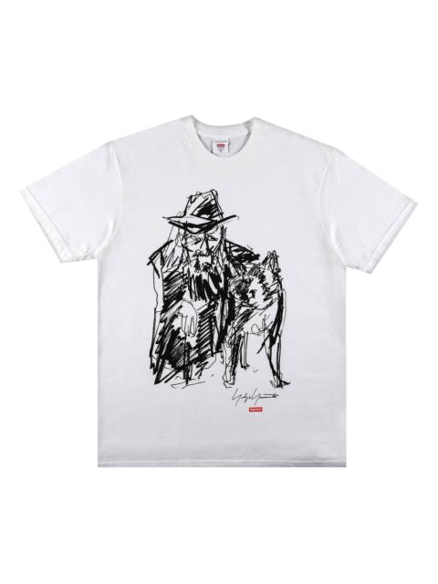 Supreme Supreme x Yohji Yamamoto Scribble Portrait Tee 'White' | REVERSIBLE