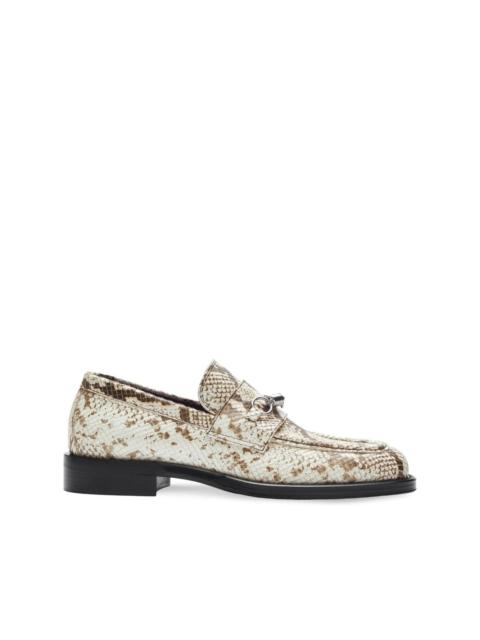 Burberry Barbed python-print loafers | REVERSIBLE