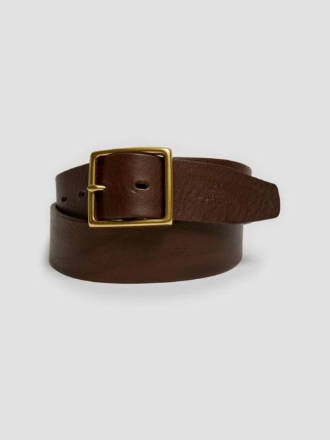 Nigel Cabourn Window Buckle Belt In Brown Leather | REVERSIBLE