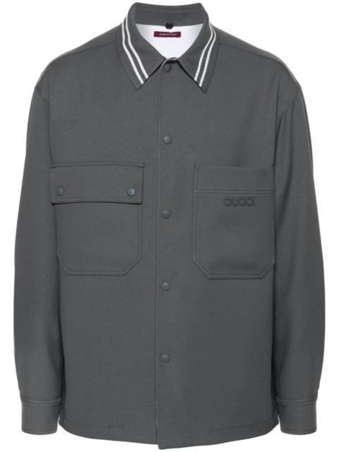 GUCCI logo-patch shirt jacket | REVERSIBLE