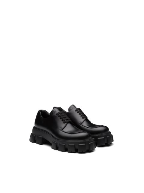 Prada Monolith brushed leather lace-up shoes | REVERSIBLE