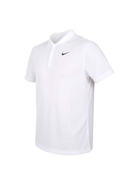 Nike Men's Nike Small Logo Solid Color Short Sleeve White Polo Shirt ...
