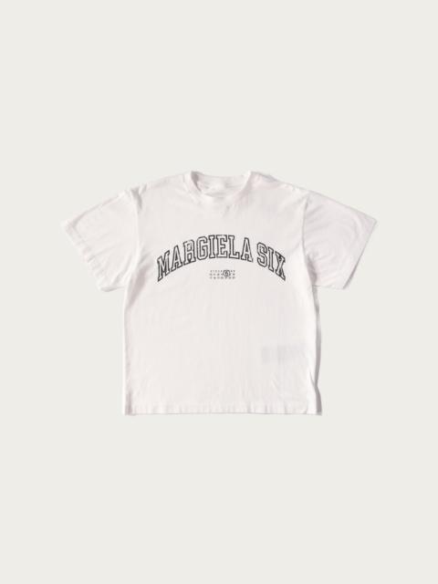 MM6 Maison Margiela MM6 Logo Varsity Tee - White | REVERSIBLE
