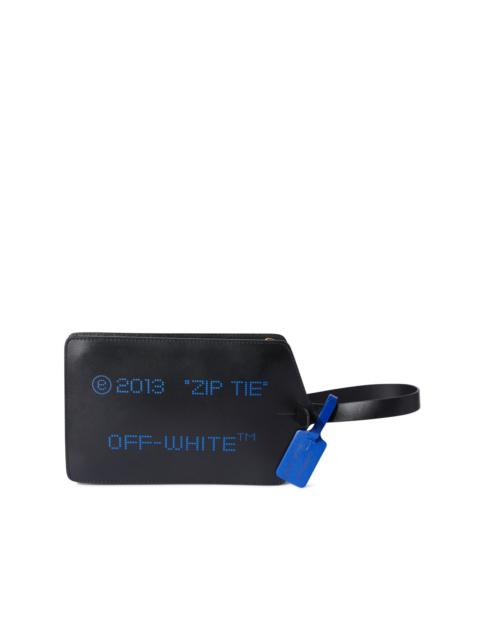 Off-White Zip Tie Medium Clutch | REVERSIBLE