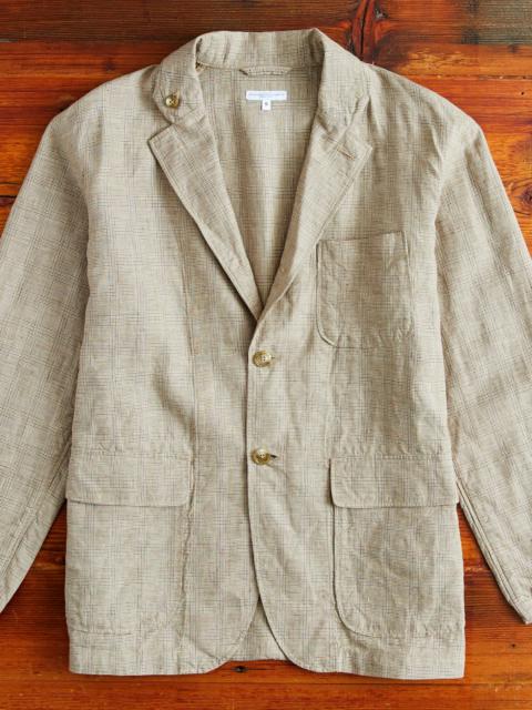 Engineered Garments Loiter Jacket in Beige Linen Glen Plaid | REVERSIBLE