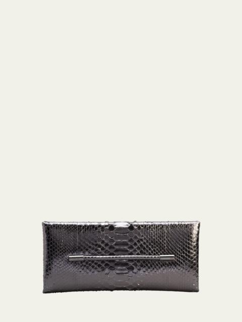 TOM FORD Ava Laminated Python Clutch Bag | REVERSIBLE