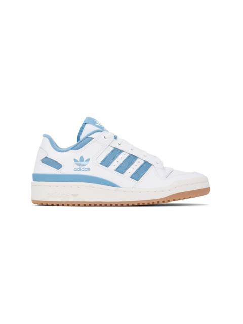 adidas Originals White & Blue Forum Low CL Sneakers | REVERSIBLE