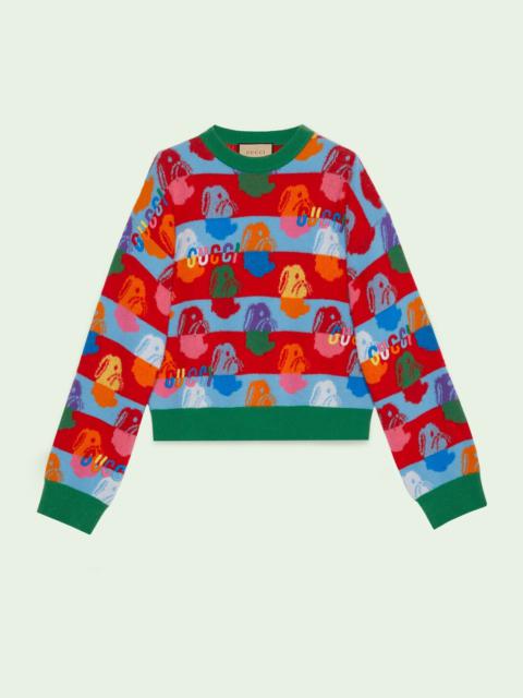 GUCCI Bunny striped wool sweater | REVERSIBLE