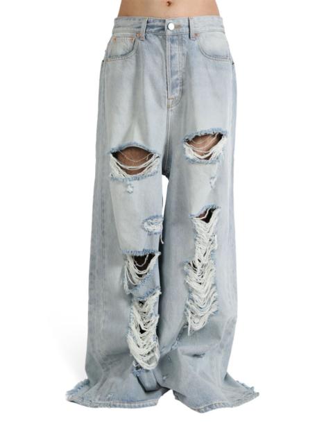 VETEMENTS ripped wide-leg jeans | REVERSIBLE