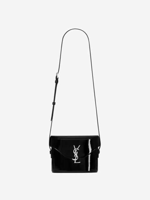 SAINT LAURENT june box bag in patent leather | REVERSIBLE