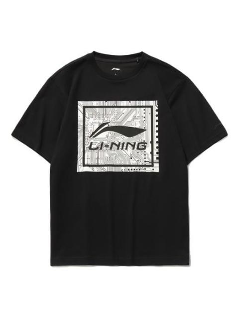 Li-Ning Li-Ning Big Graphic Loose Fit T-shirt 'Black' AHSR339-2 ...