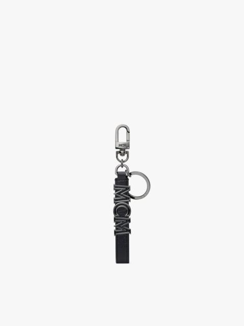 MCM Aren Logo Key Holder in Crushed Leather | REVERSIBLE
