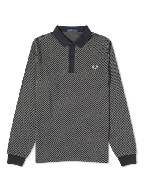 Fred Perry Fred Perry Micro Chequerboard Long Sleeve Polo | REVERSIBLE