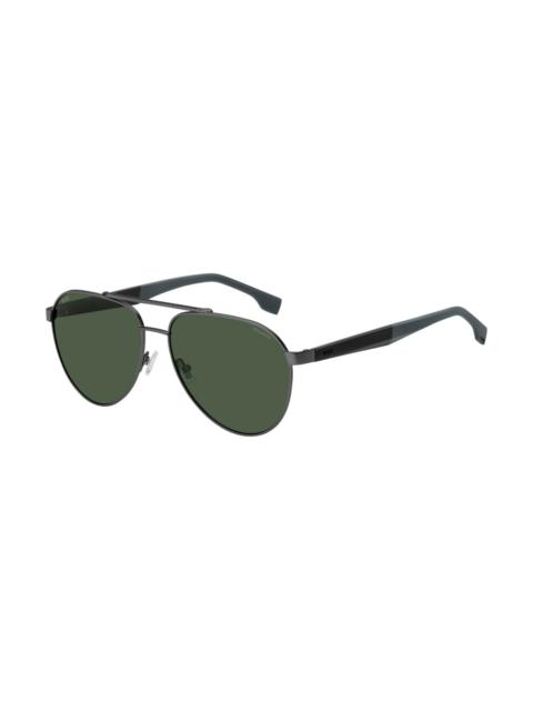 BOSS DOUBLE-BRIDGE SUNGLASSES WITH GREEN-SHADED LENSES | REVERSIBLE