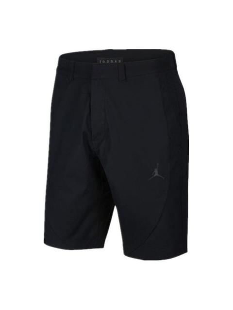 Jordan Men's Air Jordan Printing Logo Solid Color Straight Shorts Black ...