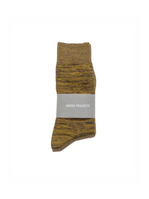 NORSE PROJECTS Bjarki Cotton Twist Sock Facade Yellow | REVERSIBLE
