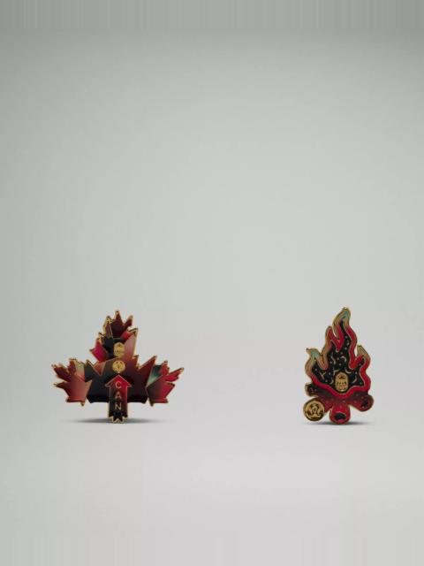 lululemon Team Canada Collectible Pins 2 Pack *COC Logo | REVERSIBLE